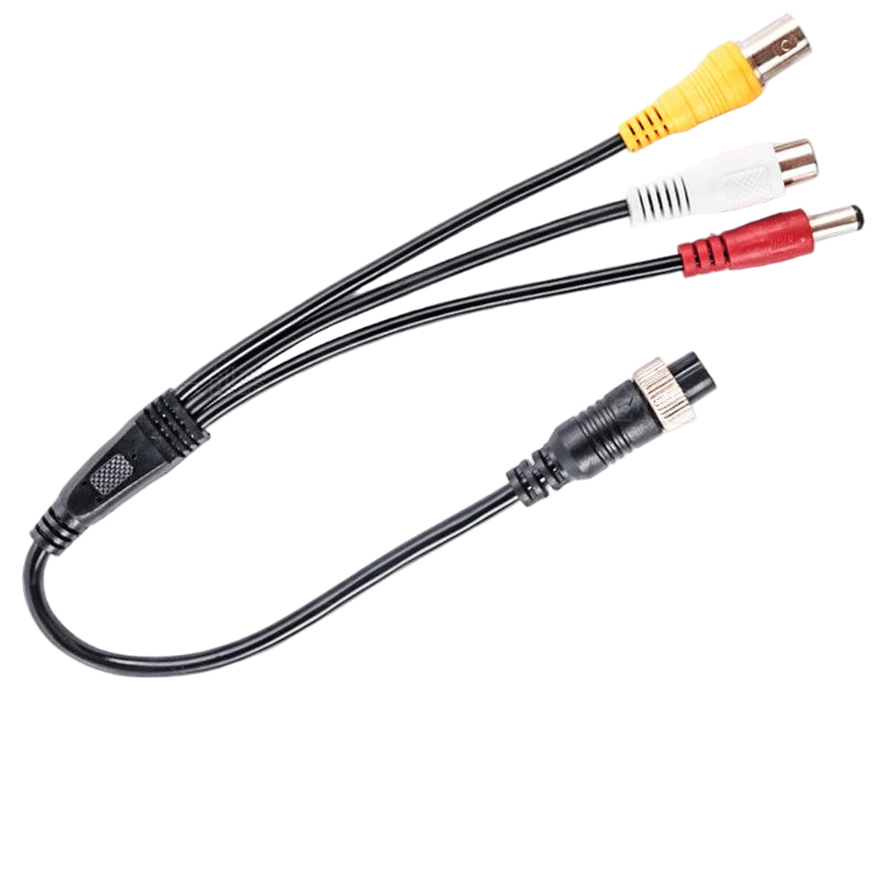 CCTV 4 PIN Aviation to BNC RCA cable with Video, Audio and DC Power ...