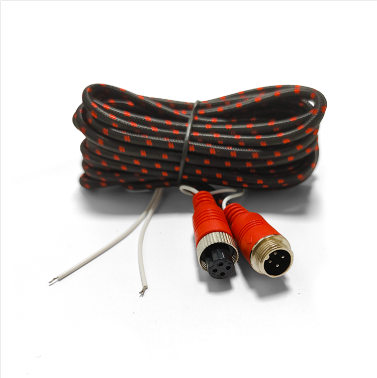 Double shielded nylon braided aviation wire, aviation male busbar, 4P ...