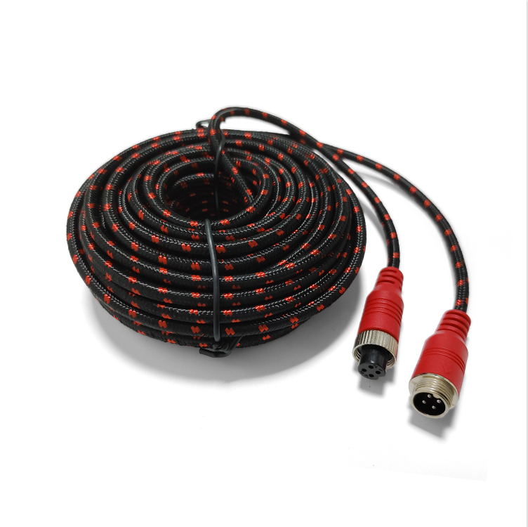 Double shielded nylon braided aviation wire, aviation male busbar, 4P ...
